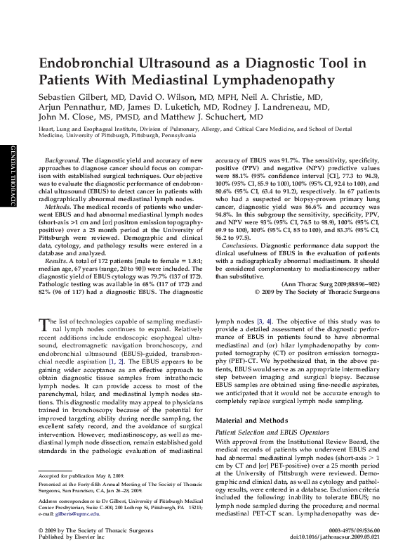 (PDF) Endobronchial Ultrasound as a Diagnostic Tool in Patients With ...
