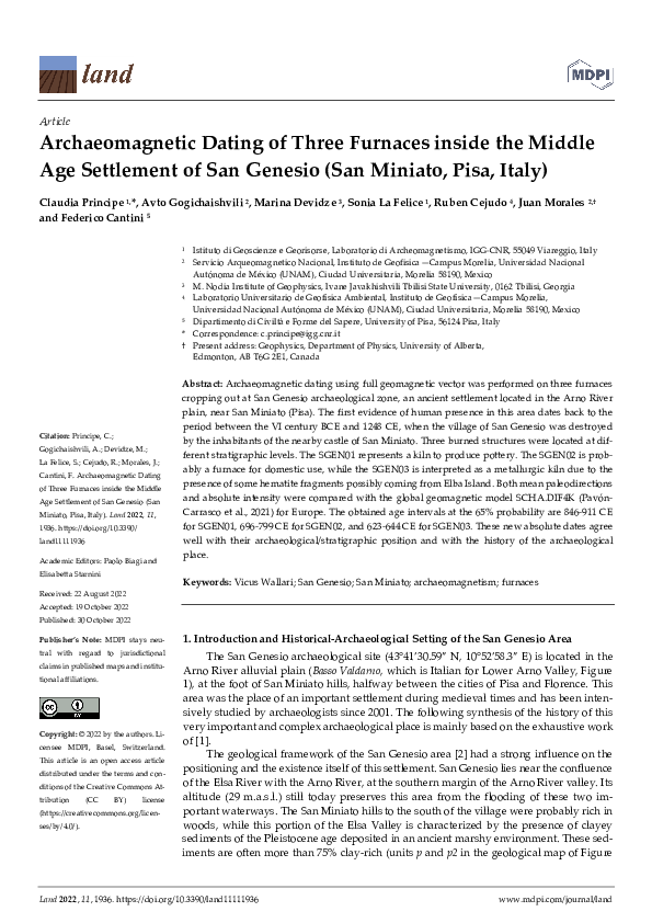 (PDF) Archaeomagnetic Dating of Three Furnaces inside the Middle Age ...