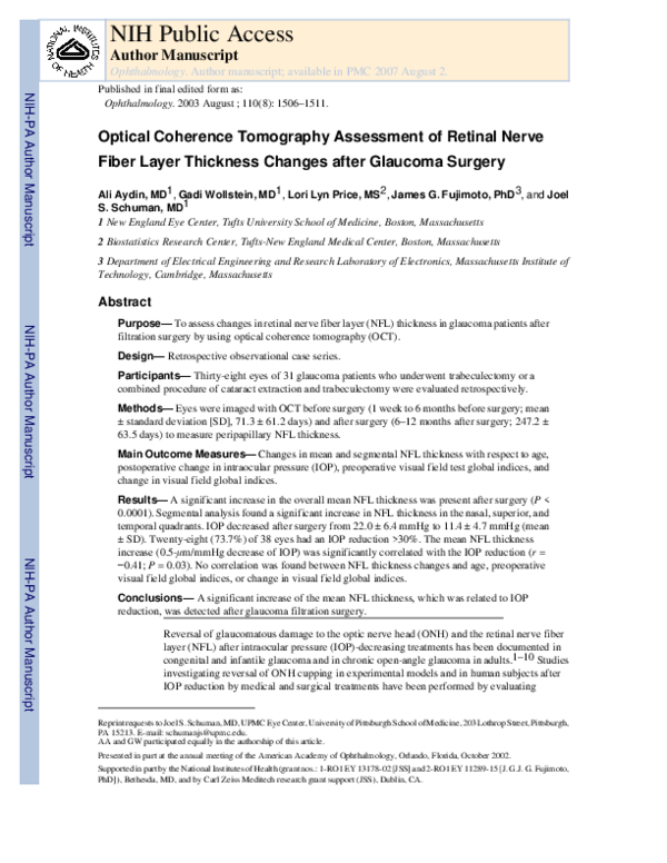 (PDF) Optical coherence tomography assessment of retinal nerve fiber ...