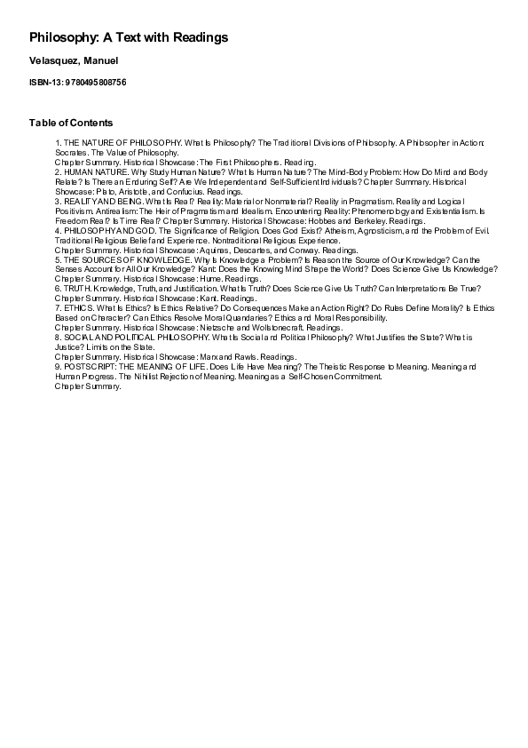 (PDF) Philosophy: A text with readings
