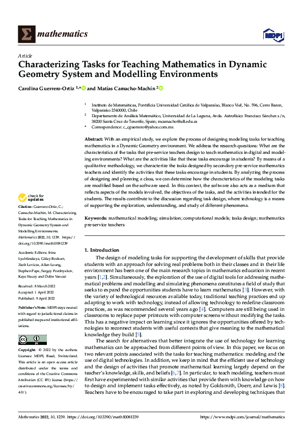 (PDF) Characterizing Tasks for Teaching Mathematics in Dynamic Geometry ...