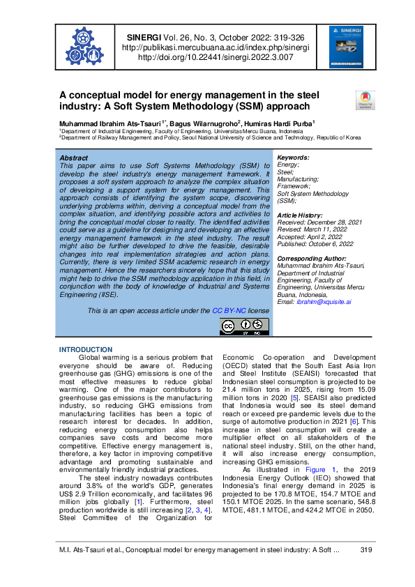 (PDF) A conceptual model for energy management in the steel industry: A Soft System Methodology ...