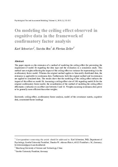 (PDF) On modeling the ceiling effect observed in cognitive data in the ...