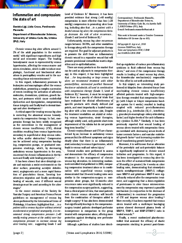 (PDF) Inflammation and compression: the state of art