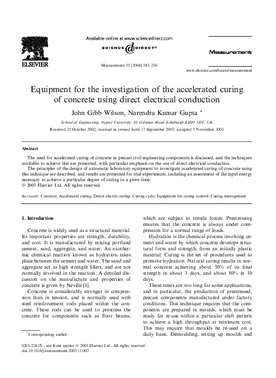 (PDF) Equipment for the investigation of the accelerated curing of ...