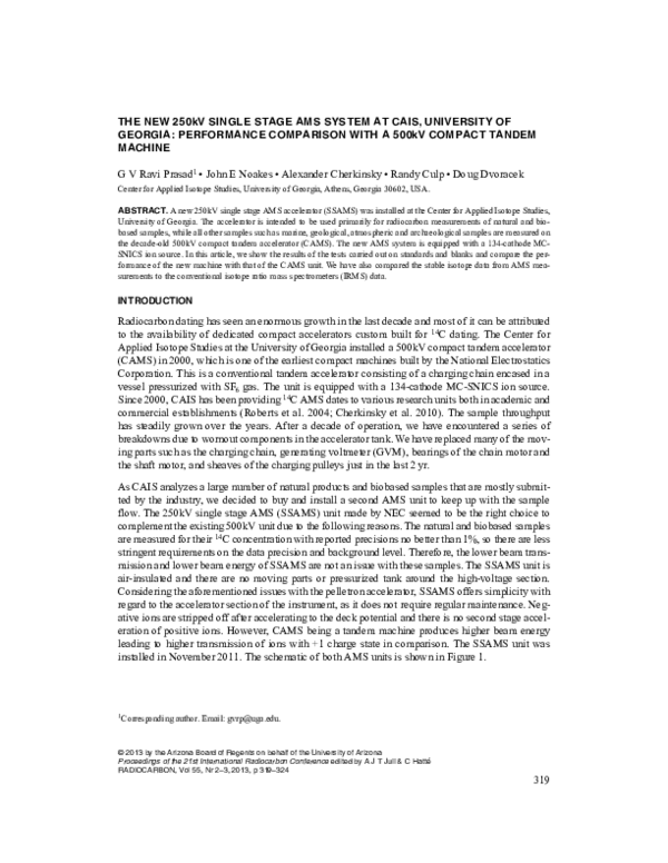 (PDF) The New 250kV Single Stage AMS System at CAIS, University of ...