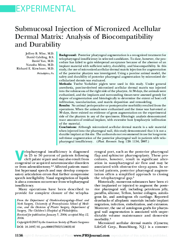 (PDF) Submucosal Injection of Micronized Acellular Dermal Matrix ...