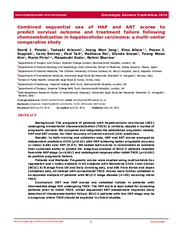 (PDF) Combined sequential use of HAP and ART scores to predict survival ...
