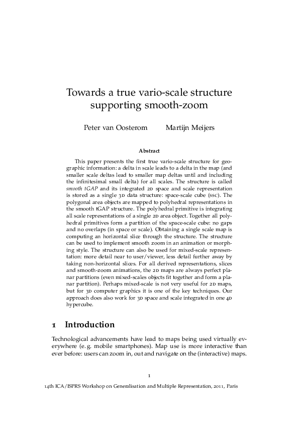 (PDF) Towards a true vario-scale structure supporting smooth-zoom