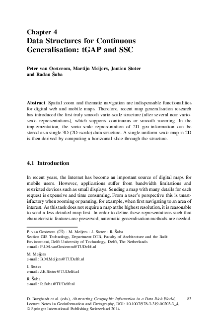 Pdf Data Structures For Continuous Generalisation Tgap And Ssc