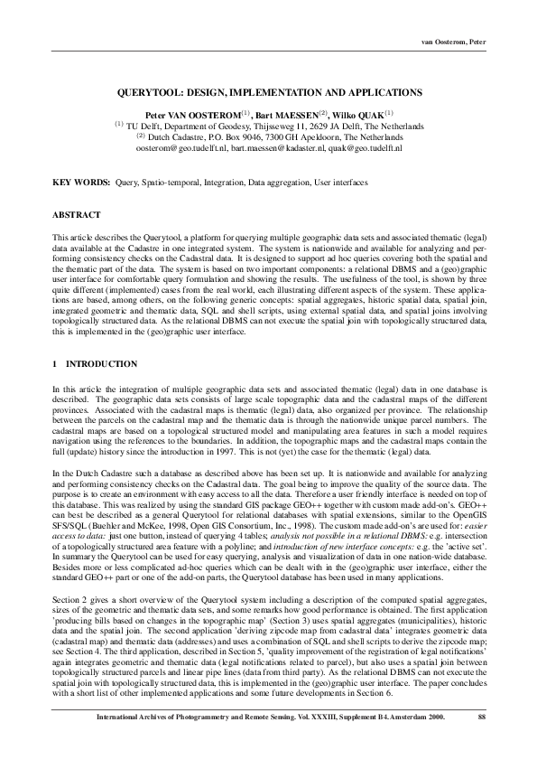 (PDF) Querytool: design, implementation and applications