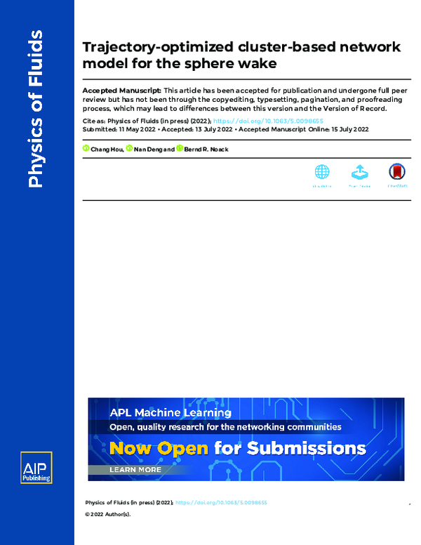 (PDF) Trajectory-optimized cluster-based network model for the sphere wake