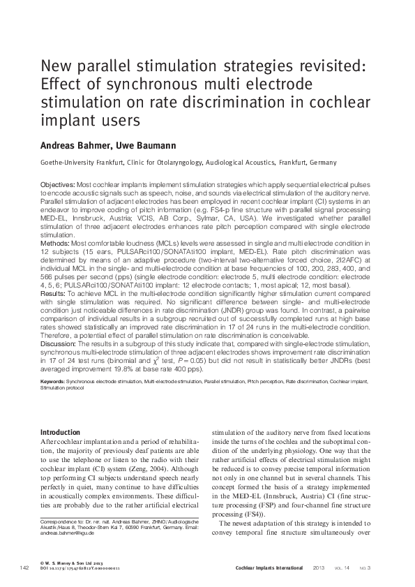 (PDF) New parallel stimulation strategies revisited: Effect of ...