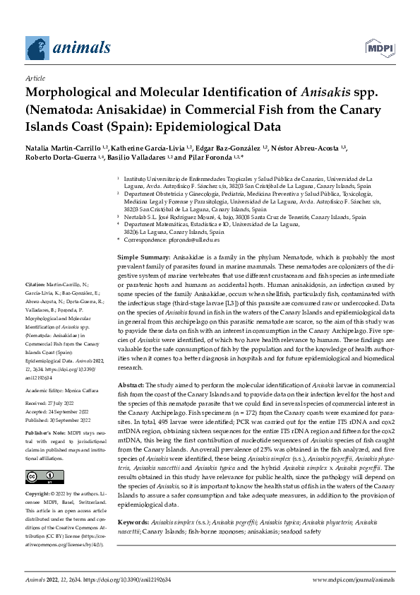 (PDF) Morphological and Molecular Identification of Anisakis spp ...