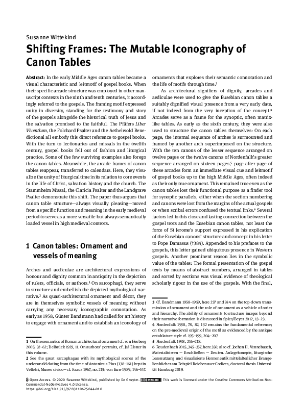 (PDF) Shifting Frames: The Mutable Iconography of Canon Tables ...