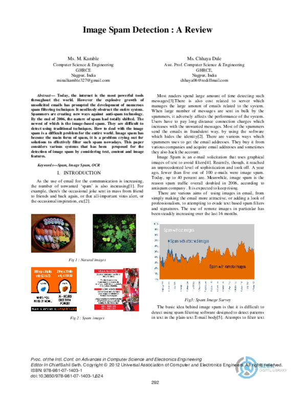Pdf Image Spam Detection A Review 9003