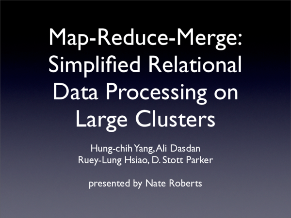 (PDF) Map-reduce-merge
