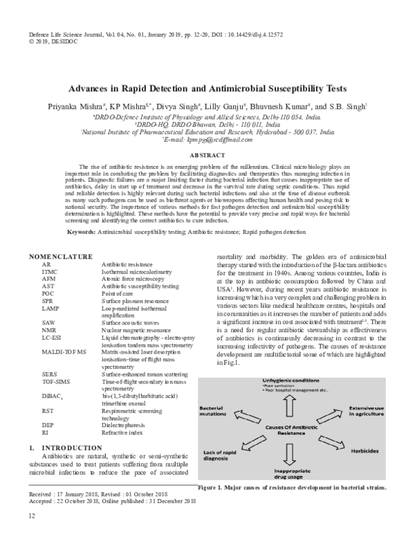 (PDF) Advances in Rapid Detection and Antimicrobial Susceptibility ...