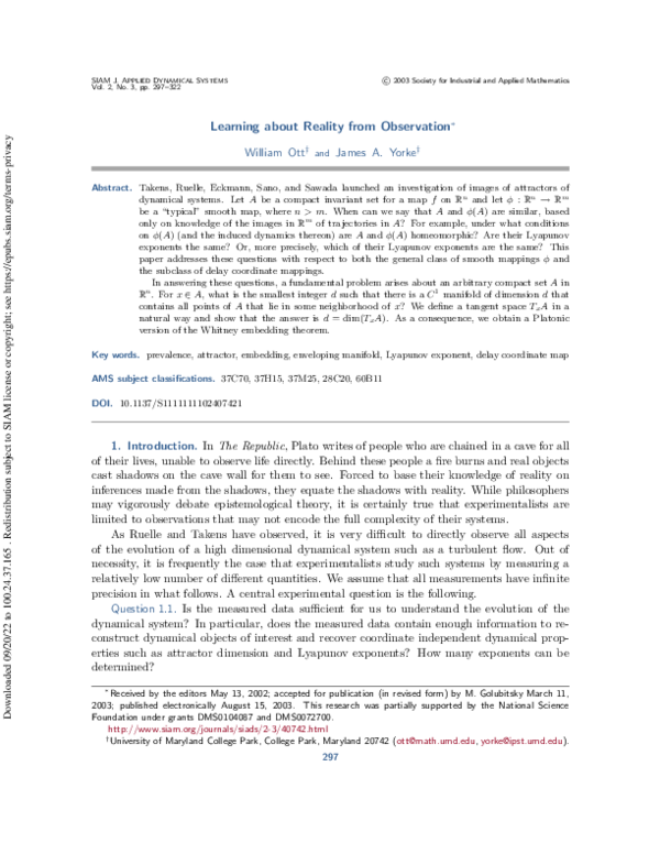 (PDF) Learning about Reality from Observation