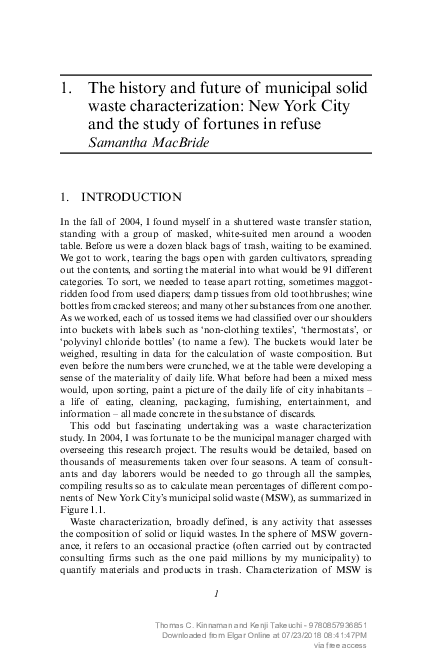 (PDF) The history and future of municipal solid waste characterization ...