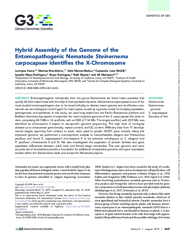 (PDF) Hybrid assembly of the genome of the entomopathogenic nematode Steinernema carpocapsae ...