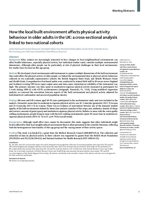 (PDF) How the local built environment affects physical activity ...