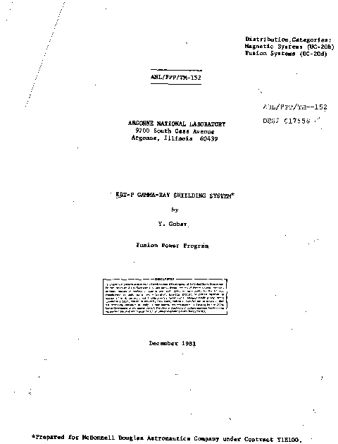 (PDF) EBT-P gamma-ray shielding system | Y. Gohar - Academia.edu