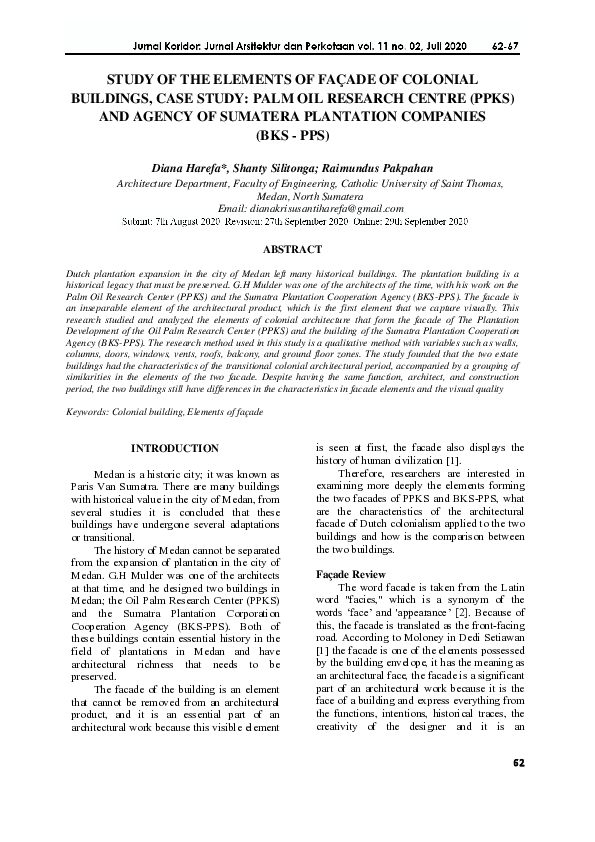 (PDF) Study Of The Elements Of Facade Of Colonial Buildings, Case Study ...