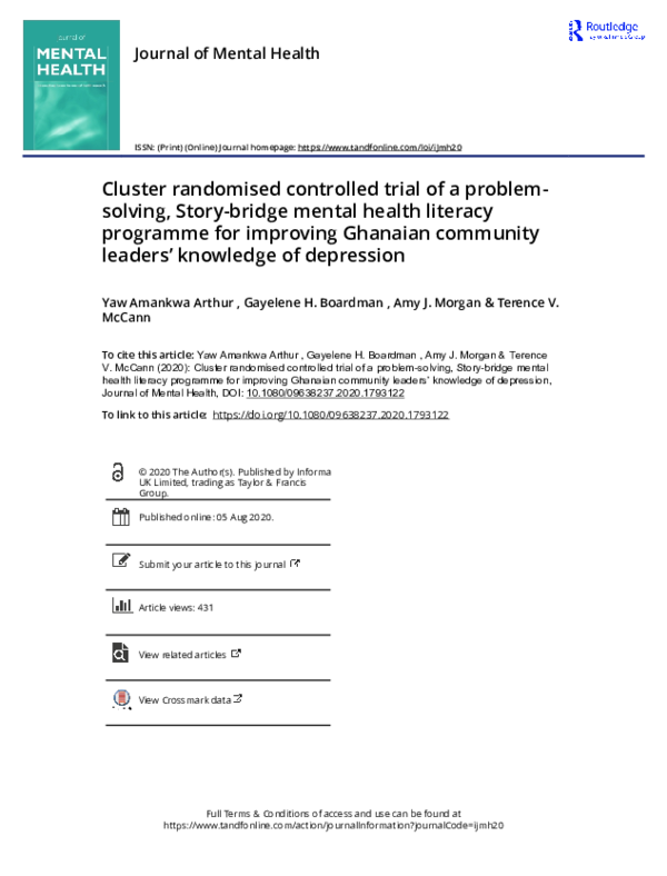 (PDF) Cluster randomised controlled trial of a problem-solving, Story-bridge mental health ...