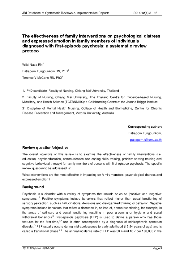 (PDF) The effectiveness of family interventions on psychological distress and expressed emotion ...
