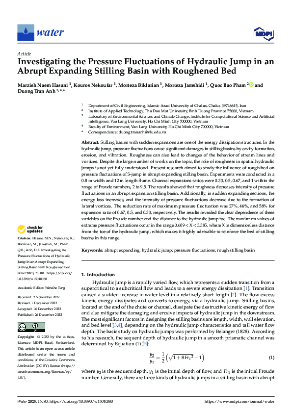 (PDF) Investigating the Pressure Fluctuations of Hydraulic Jump in an ...