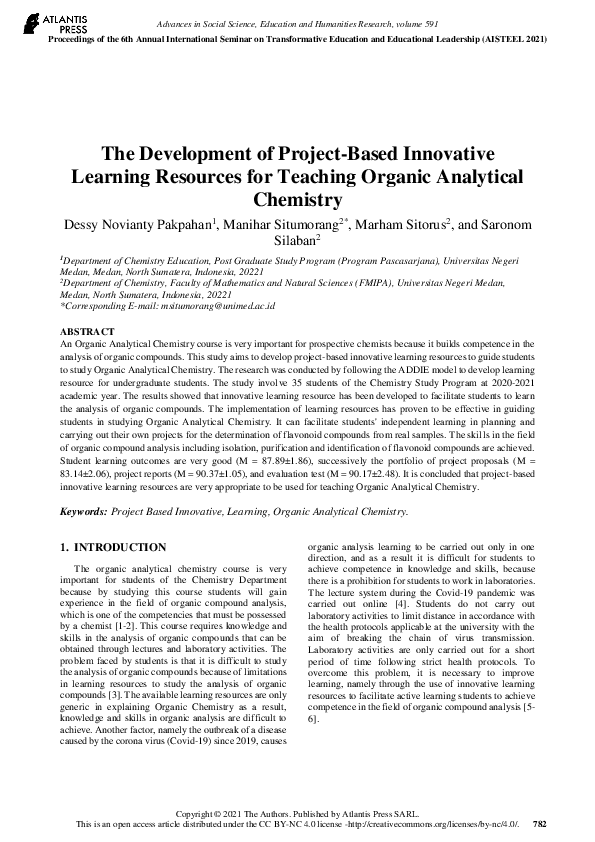 (PDF) The Development of Project-Based Innovative Learning Resources ...