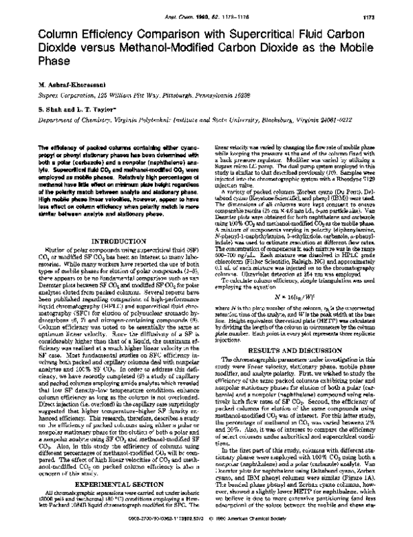 (PDF) Column efficiency comparison with supercritical fluid carbon ...