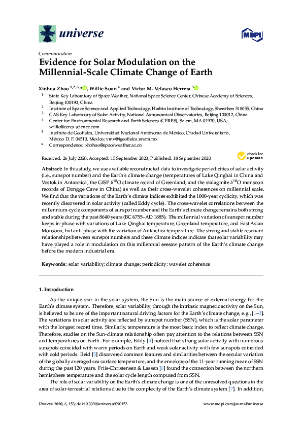(PDF) Evidence for Solar Modulation on the Millennial-Scale Climate ...