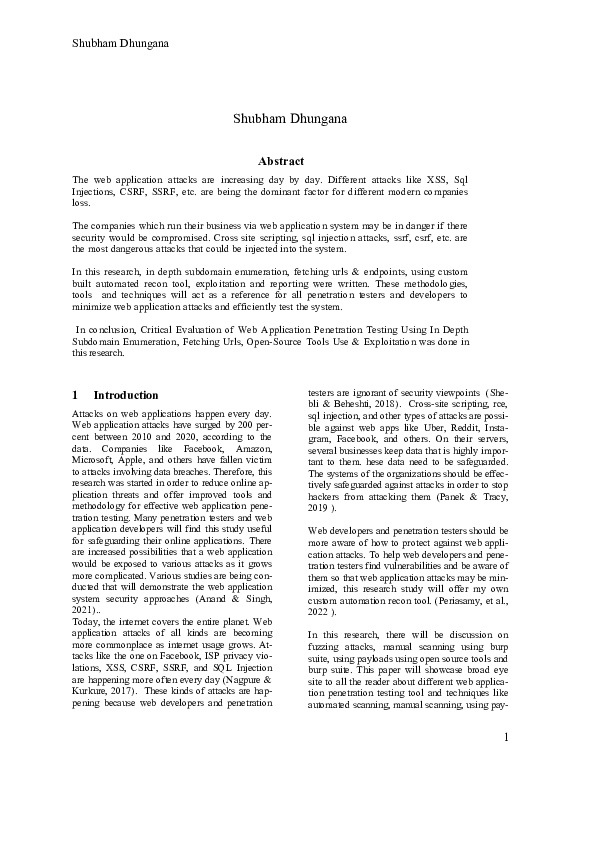 (DOC) Critical Evaluation of Web Application Penetration Testing Using ... (DOC) Critical Evaluation of Web Application Penetration Testing Using ...