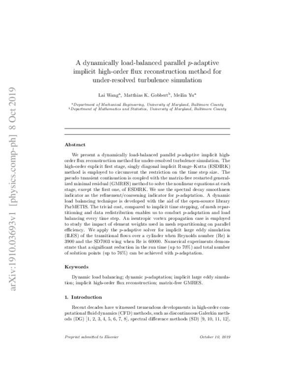 Pdf A Dynamically Load Balanced Parallel P Adaptive Implicit High