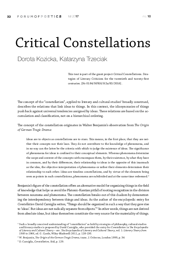 (PDF) Critical Constellations