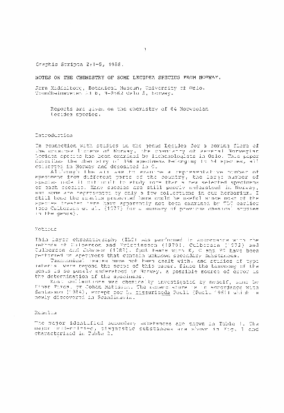 (PDF) Notes on the chemistry of some Lecidea species from Norway