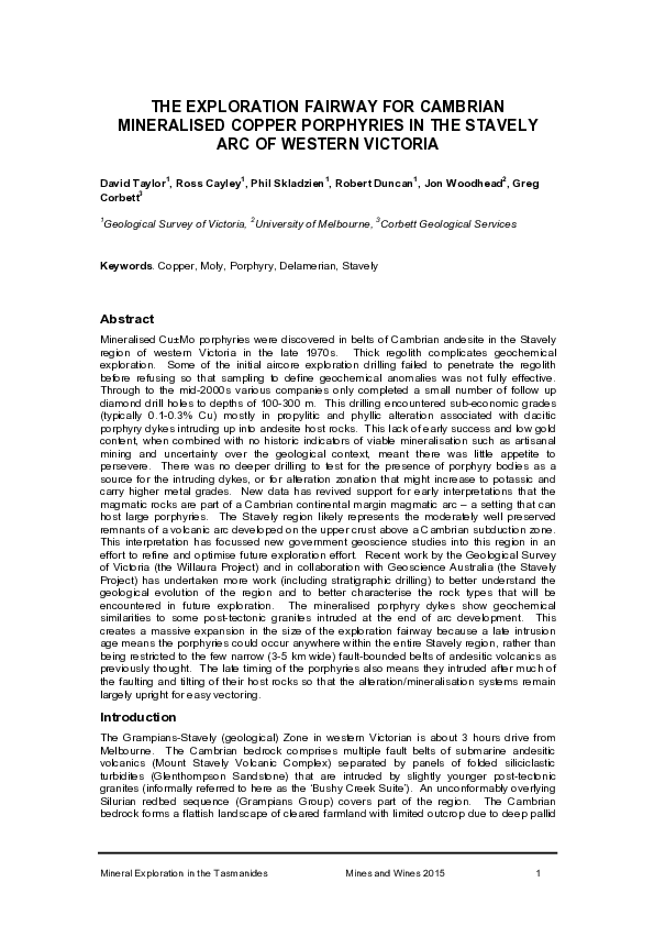 (PDF) The Exploration Fairway for Cambrian Mineralised Copper ...