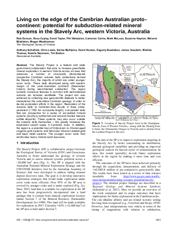 (PDF) Living on the edge of the Cambrian Australian proto- continent ...