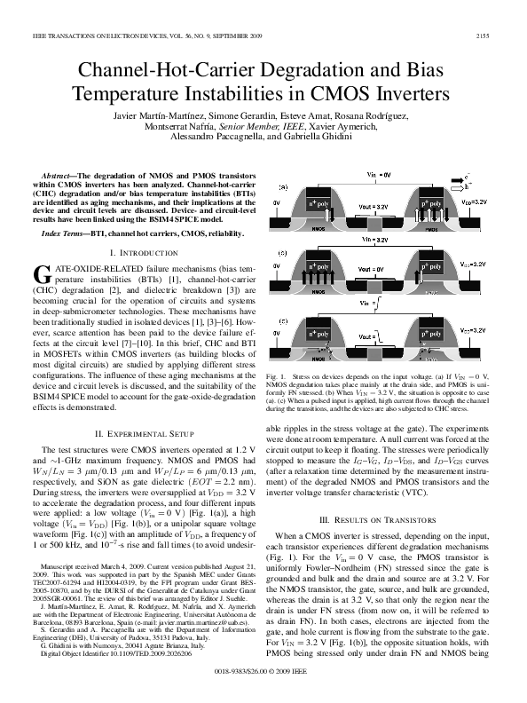 (PDF) Channel-Hot-Carrier Degradation and Bias Temperature ...
