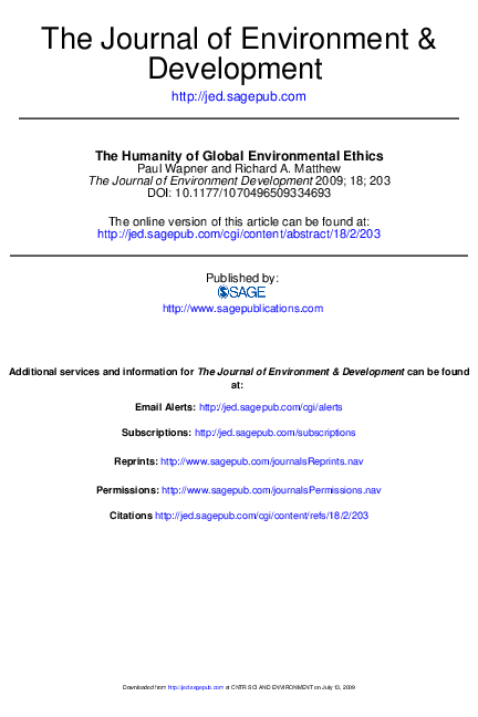 (PDF) The Humanity of Global Environmental Ethics