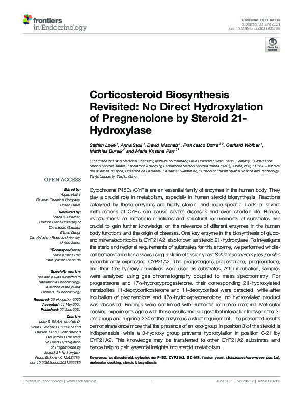 (PDF) Corticosteroid Biosynthesis Revisited: No Direct Hydroxylation of ...