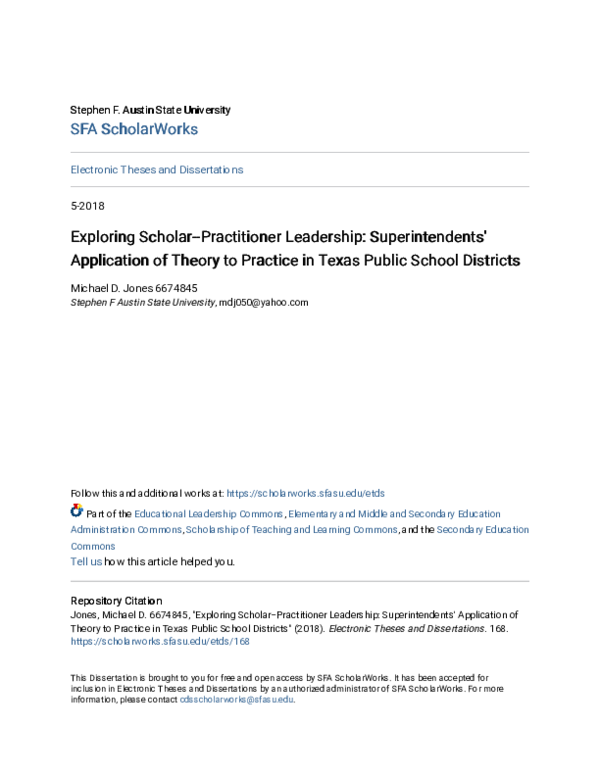 (PDF) Exploring Scholar--Practitioner Leadership: Superintendents ...