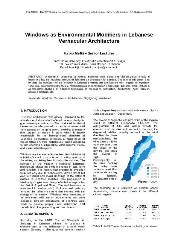 (PDF) Windows as environmental modifiers in Lebanese vernacular ...