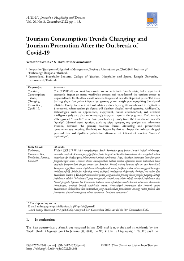 (PDF) Tourism Consumption Trends Changing and Tourism Promotion After ...