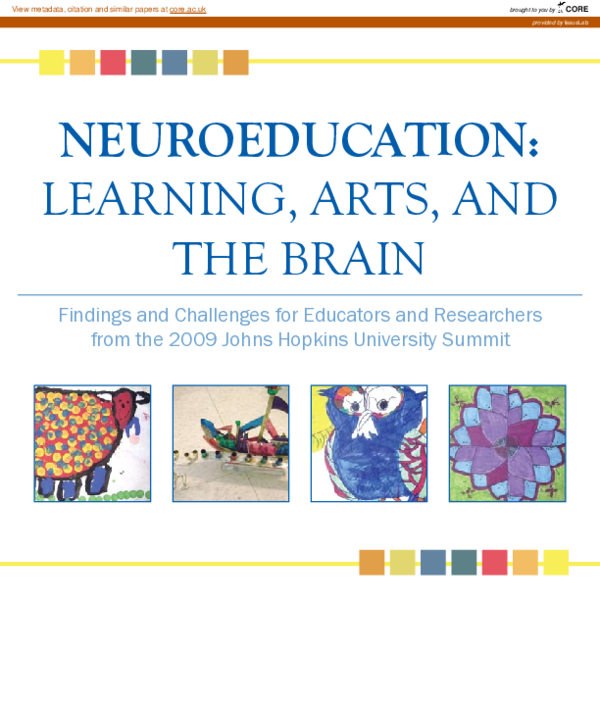 (PDF) Neuroeducation: Learning, arts, and the brain