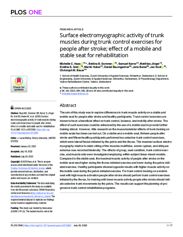 (PDF) Surface electromyographic activity of trunk muscles during trunk ...