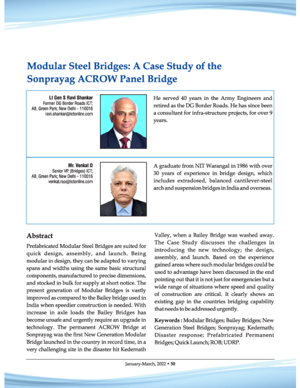 (PDF) Modular Bridges- A Case Study of the Sonprayag ACROW Steel Panel ...