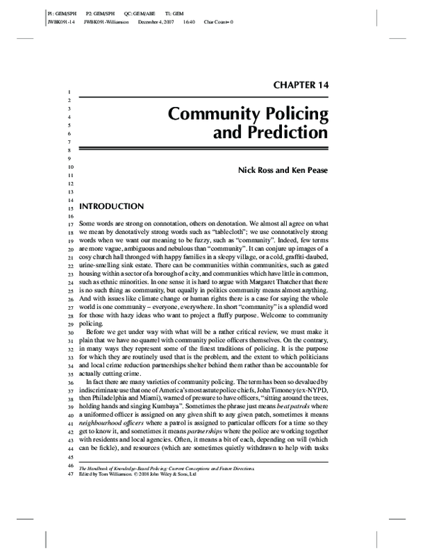 (PDF) Community Policing and Prediction